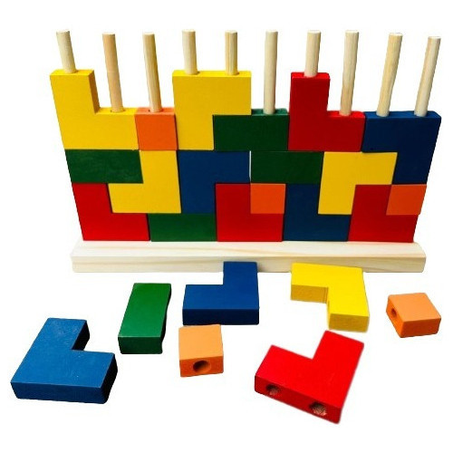 Blocos de Encaixes Vertical Tetris Raciocínio 25 pçs Coloridos em ...