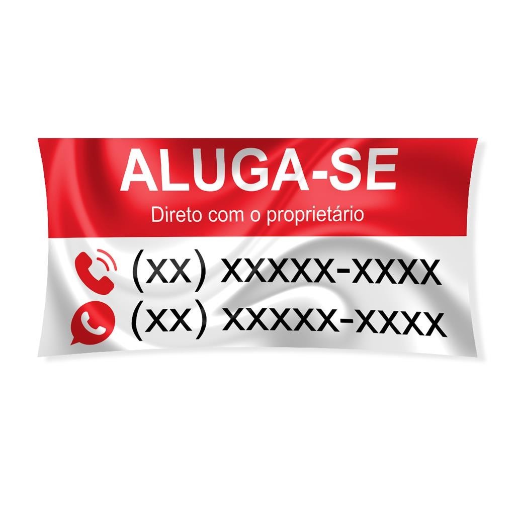 Faixa Aluga-se Personalizada Tecido 100% Poliester 92x40cm - Impressao ...