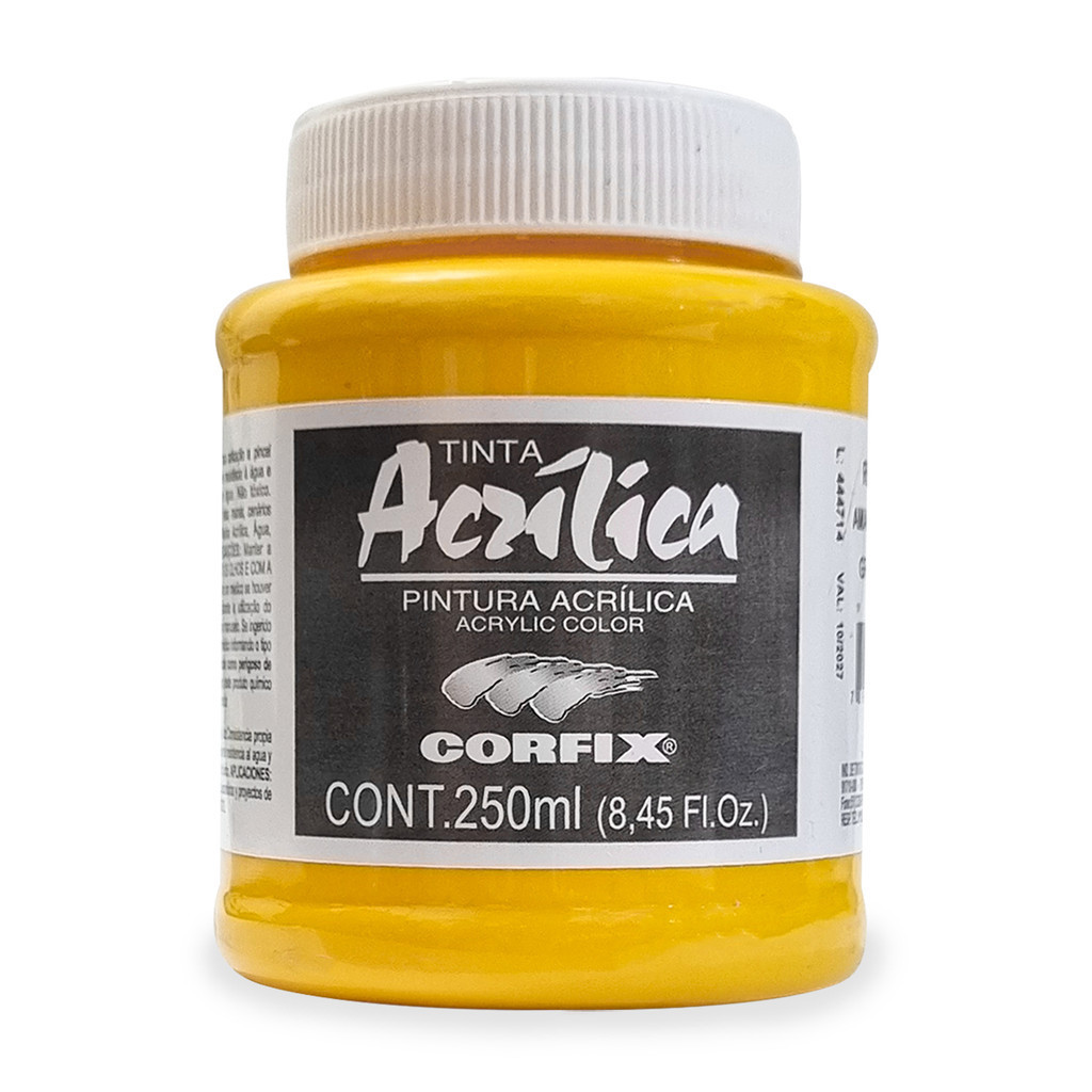 Tinta Acrílica Amarelo Escuro 250ml Corfix | Shopee Brasil