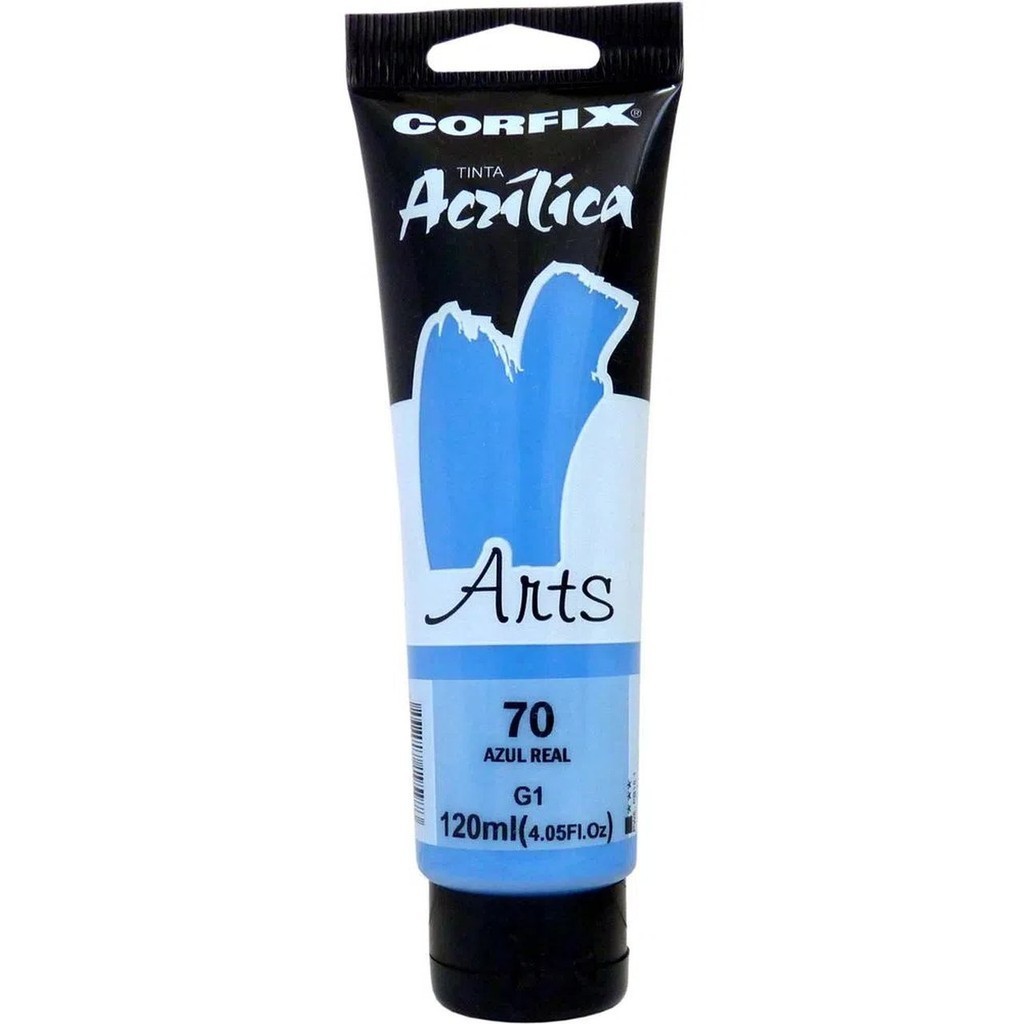 Tinta Acrilica Corfix Arts Gr I 120ml - Azul Real | Shopee Brasil