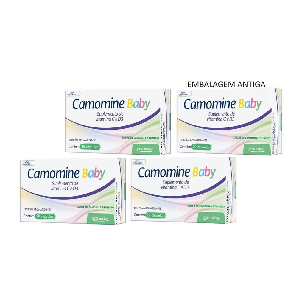 Kit 4 Camomine Mais Vitaminas Nova Embalagem - Arte Nativa | Shopee Brasil