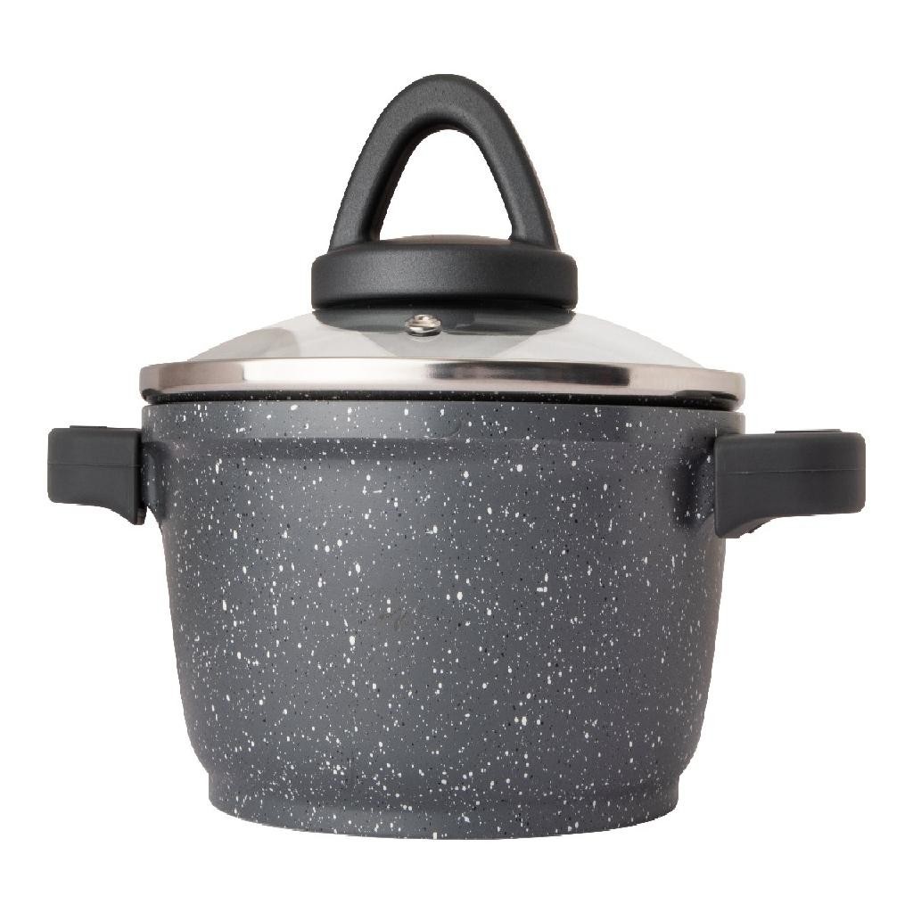 PANELA CAÇAROLA DE ALUMÍNIO E REVESTIMENTO CERÂMICA GRANITO PRETO CLINK ...