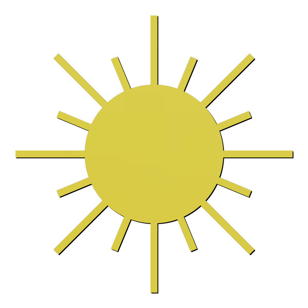 Recorte Sol MDF 3mm Amarelo 30 x 30 cm SR2642 | Shopee Brasil