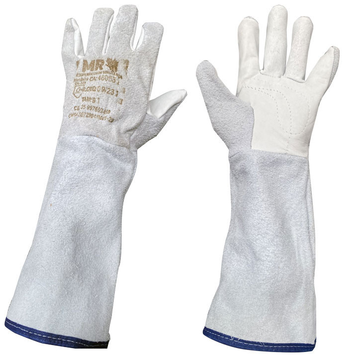 Luva de Vaqueta Mista Petroleira punho 20 MR CA 46063 Tamanho G ...