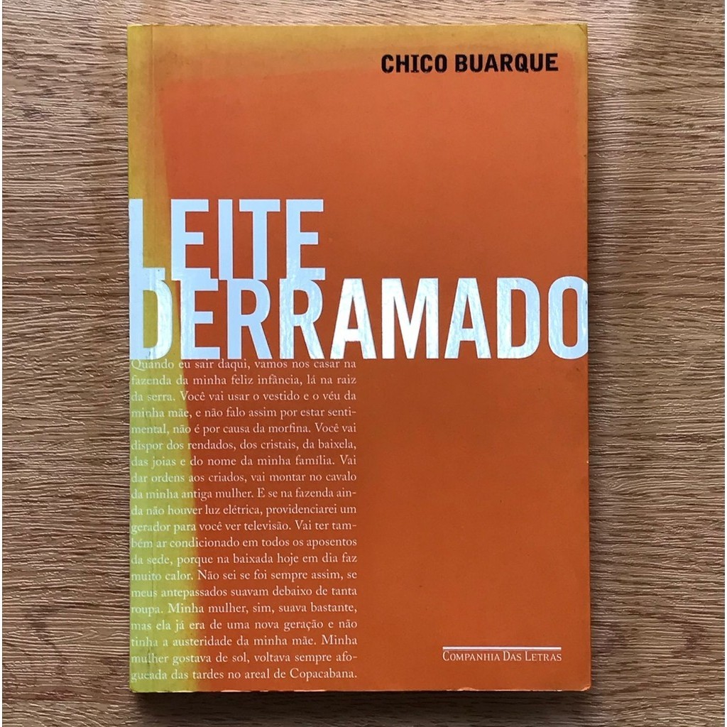 LIVRO LEITE DERRAMADO - CHICO BUARQUE | Shopee Brasil