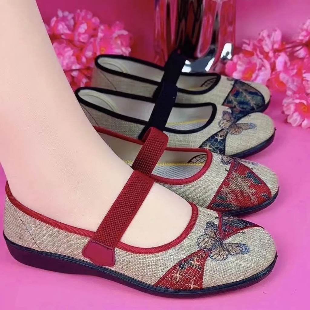 Outono velho pequim sapatos de pano femininos único sapatos Anti ...