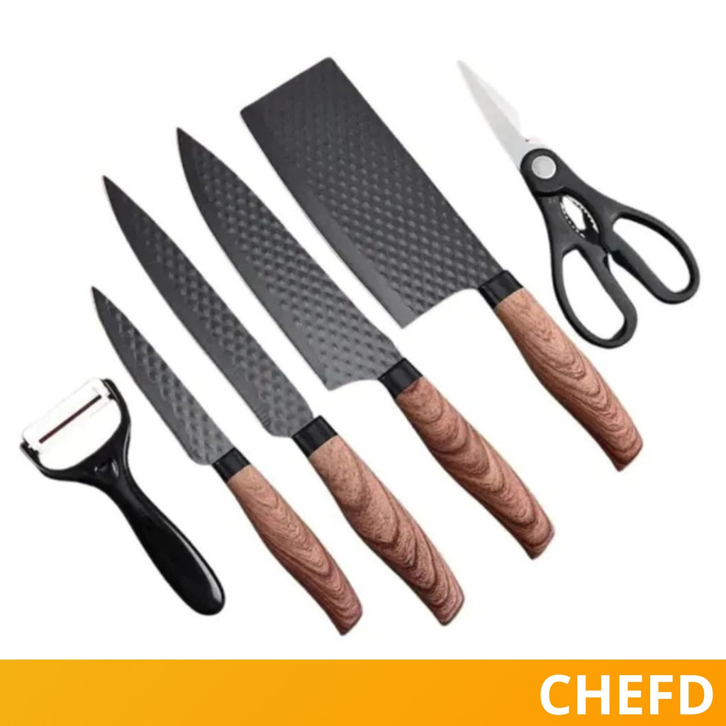 Kit Facas Profissional 6 Peças - Premium Moderno em Aço Inox | Shopee ...