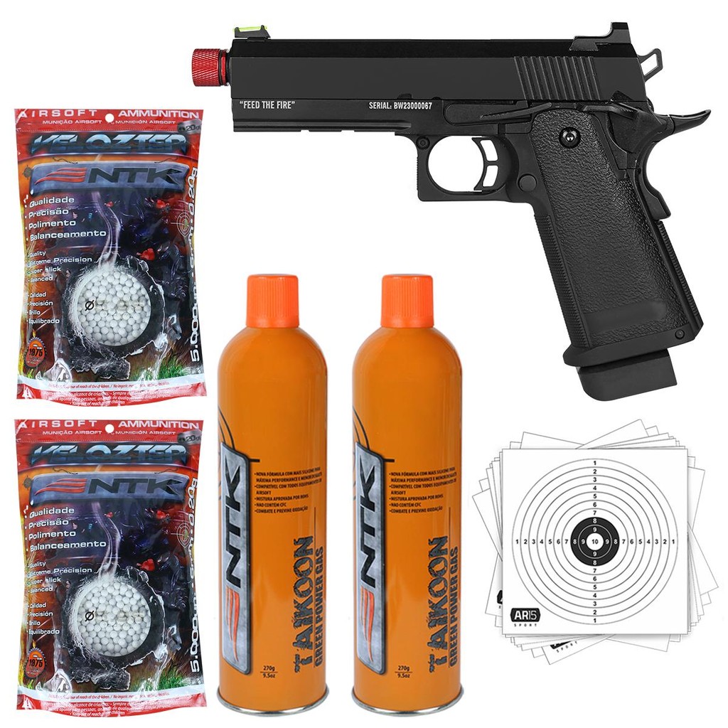 Pistola Airsoft Tag Black Whisper 6mm GBB + 2x BBs 0.20g | Shopee Brasil