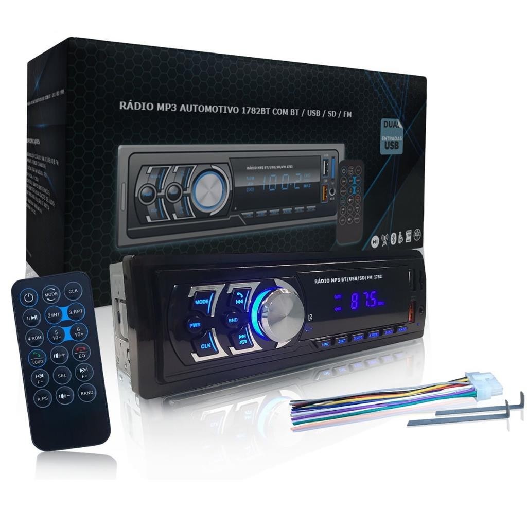 Aparelho De Som Automotivo Radio De Carro Bluetooth Pendrive SD Radio Aux In Mp3 Player Visor ...