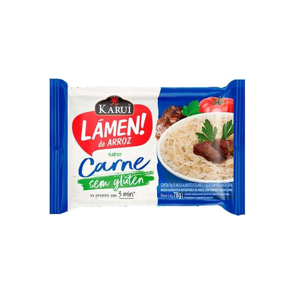 Lámen de Arroz Macarrão Instantâneo sem Glúten Sabor Carne 78g - Karui | Shopee Brasil