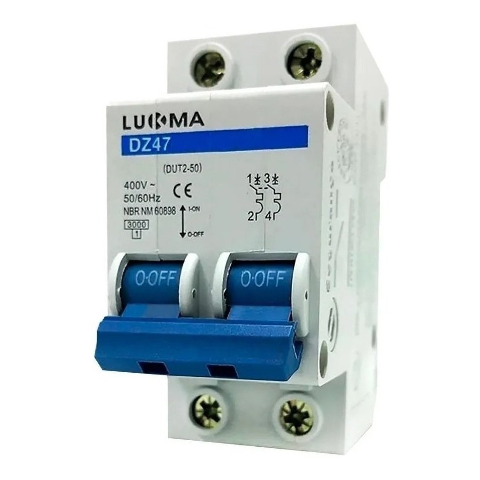 Disjuntor Bipolar 80a Amper Din Duplo Bifasico Mini Curva C | Shopee Brasil