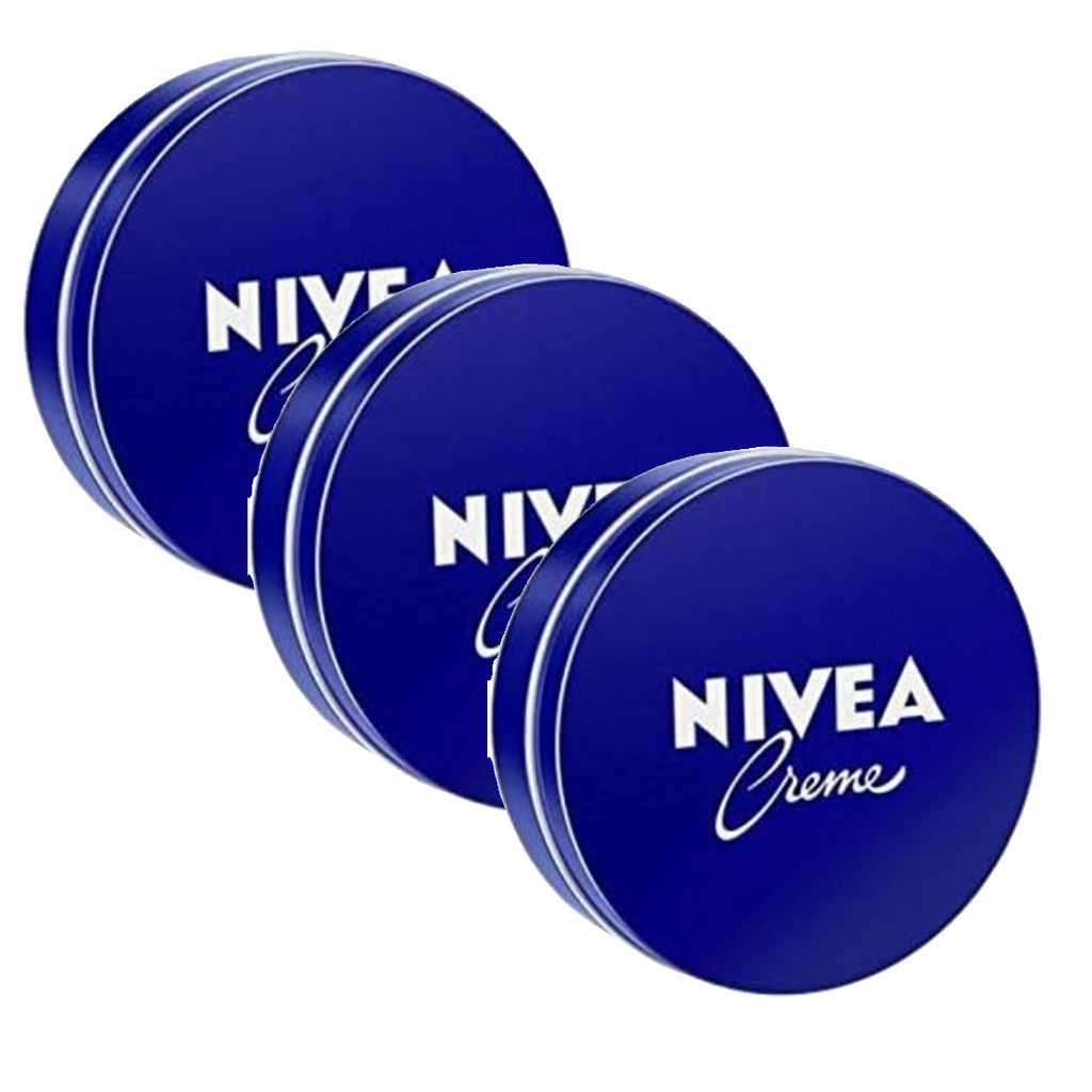 Kit c/ 3 Creme Hidratante Facial e Corporal Lata Azul Nivea 60ml 56g ...