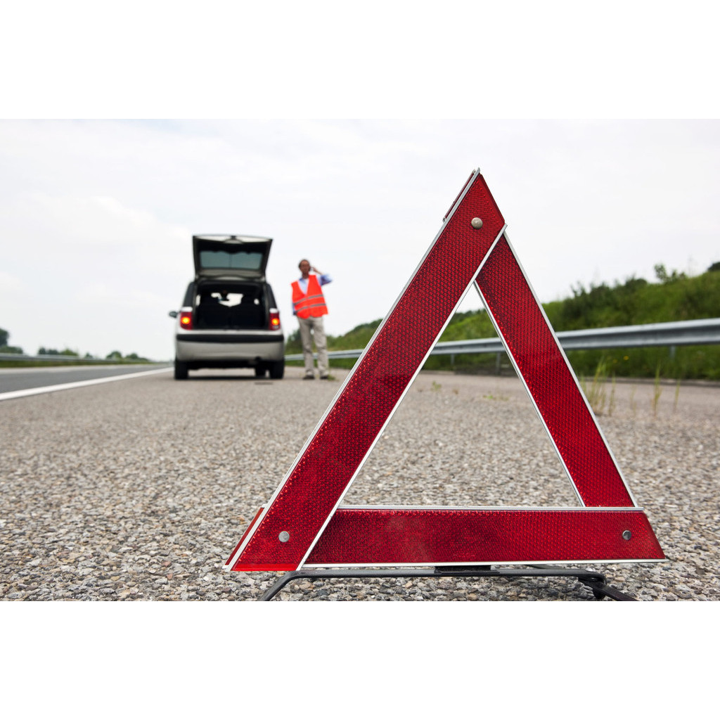 Triangulo Para Carro Sinalização De Segurança Base de Metal Sinalizador ...