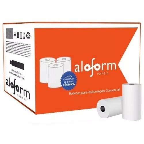 Bobina Térmica Branca 80x40 Caixa C/ 30 Unidades - ALOFORM | Shopee Brasil