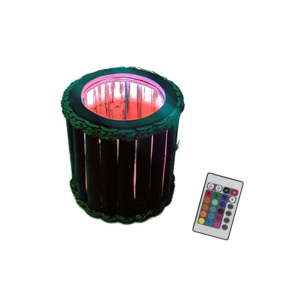 Luminaria - Abajur De Bambu Led Colorido - Cromoterapia | Shopee Brasil
