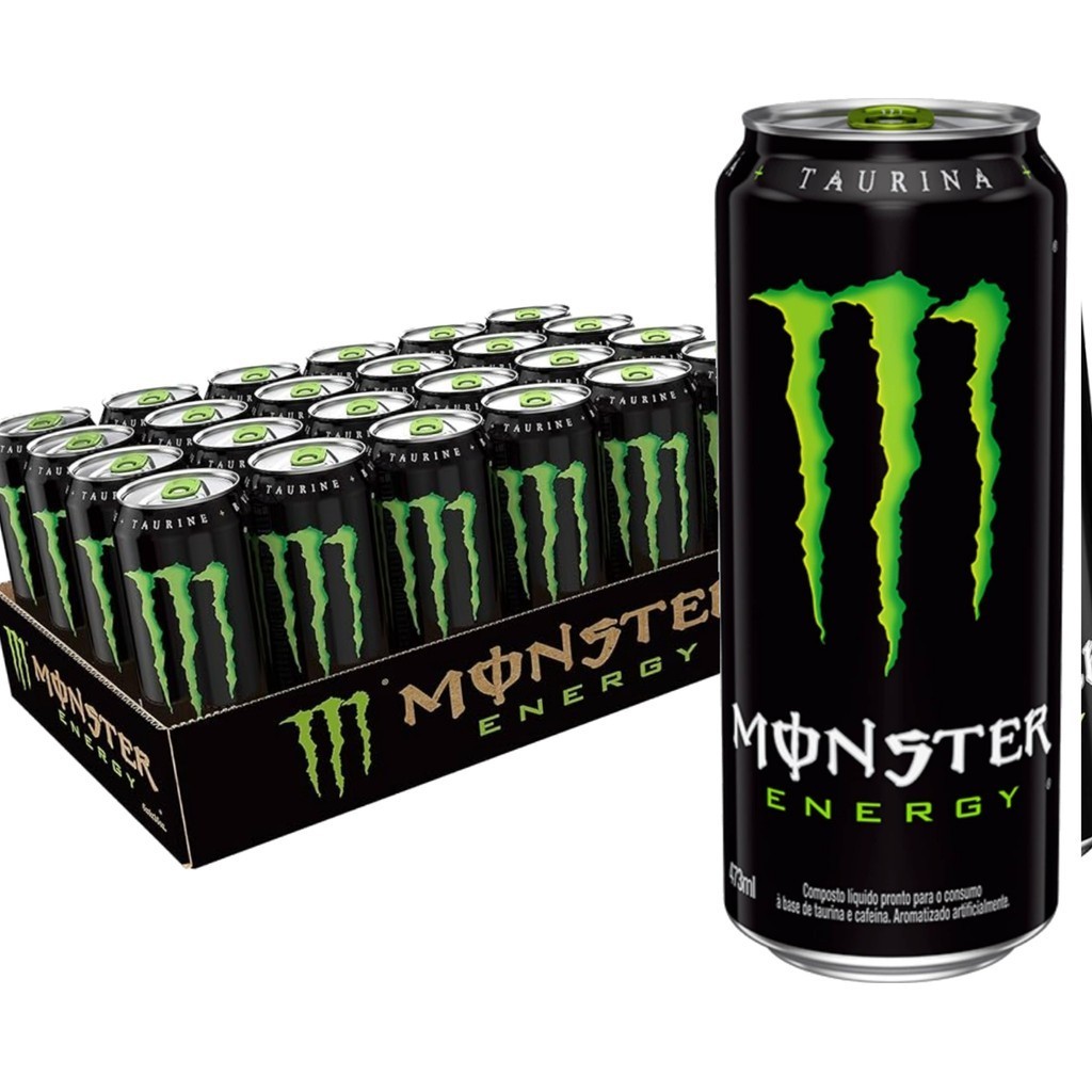 Kit c/24un Energético Monster Energy Drink Original Lata Preta 473ml ...