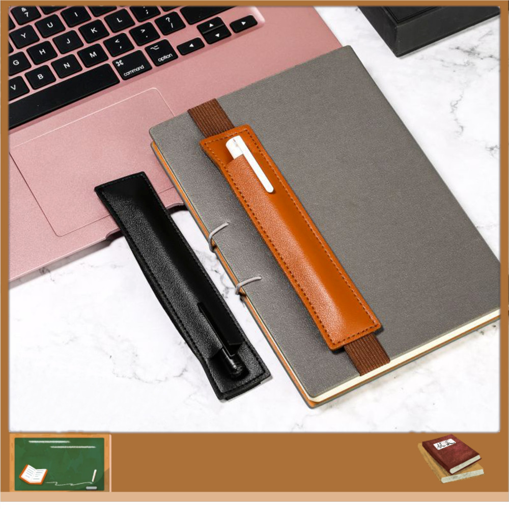 Caderno Elástico De Borracha Fivela Caneta Clip PU Livro De Lápis De ...