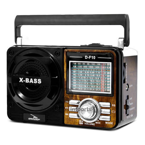 Radio Vintage Retrô Recarregável Am Fm Sw Usb Mp3 Auxiliar Cor Marrom 110V/220V | Shopee Brasil