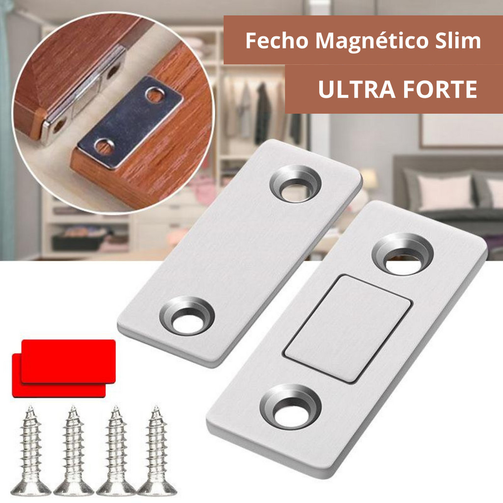 Fecho Magnético de Neodímio Trava Trinco para Porta de Armário Gaveta ...