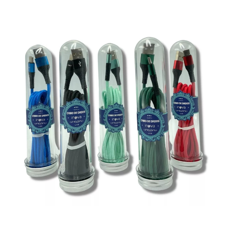 Cabo De Dados Carregamento Celular Inova Tipo C V8 IOS 3.4A | Shopee Brasil