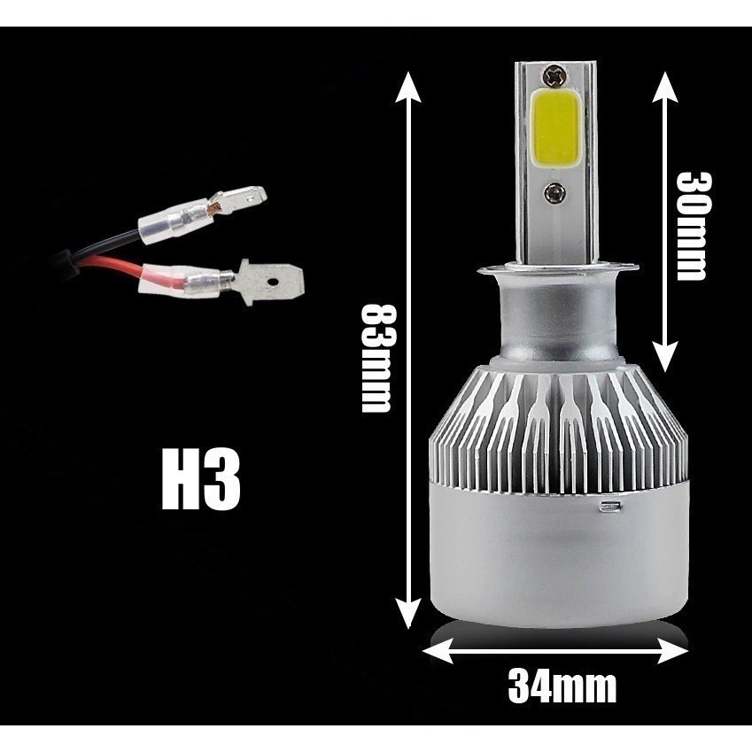 Par de Lâmpadas C6 Super Led 6000K H1 H3 H4 H7 H11 H13 H16 H27 HB3 HB4 12V a 24V Ming | Shopee ...