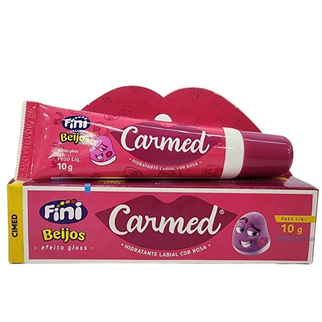Hidratante Labial Com Cor Rosa Efeito Gloss Beijos Fini Carmed Cimed 10g | Shopee Brasil