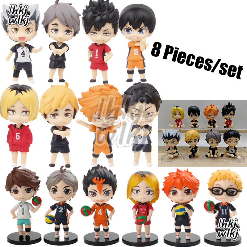 8 Peças/set Haikyuu ! Figura De Ação Tobio Kageyama Shoyo Hinata Daichi ...