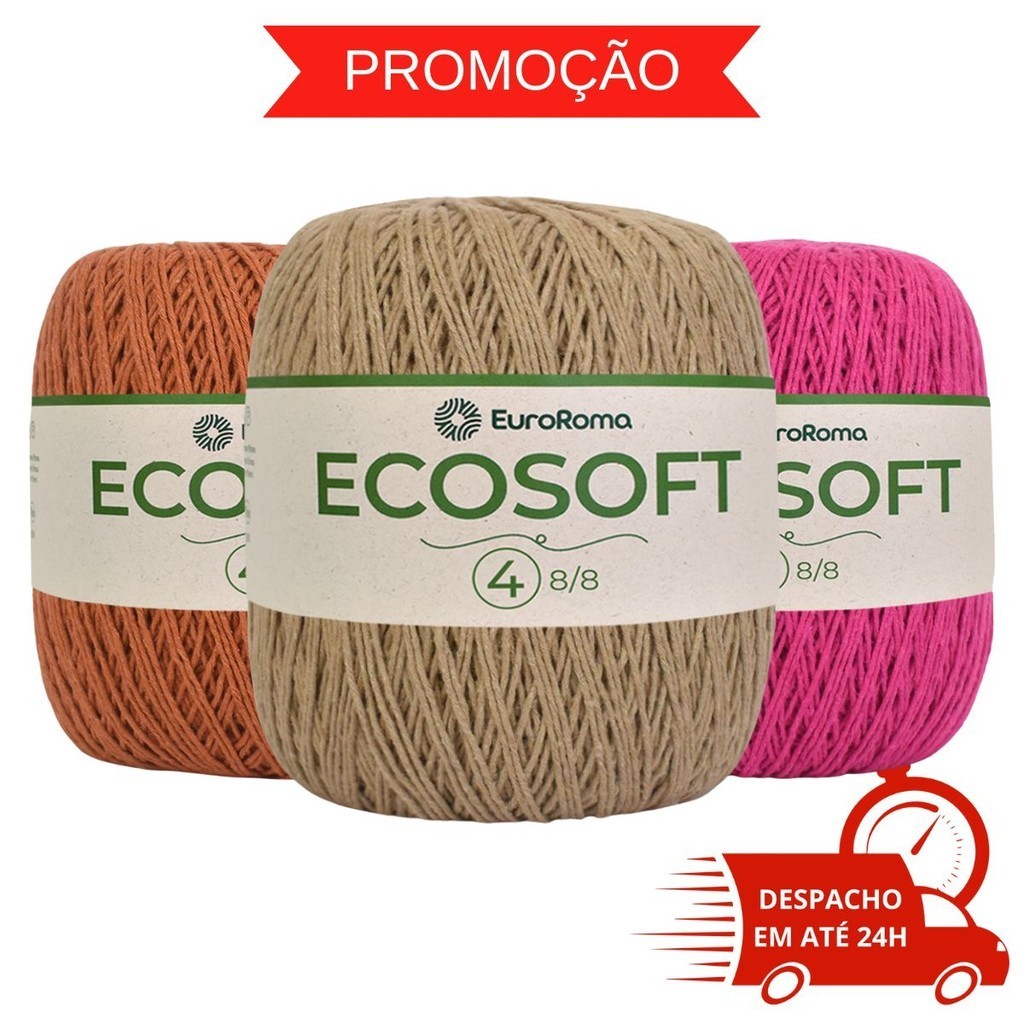 Barbante EuroRoma Ecosoft Número 4 - 300g / 483 metros - Fio Macio | Shopee Brasil