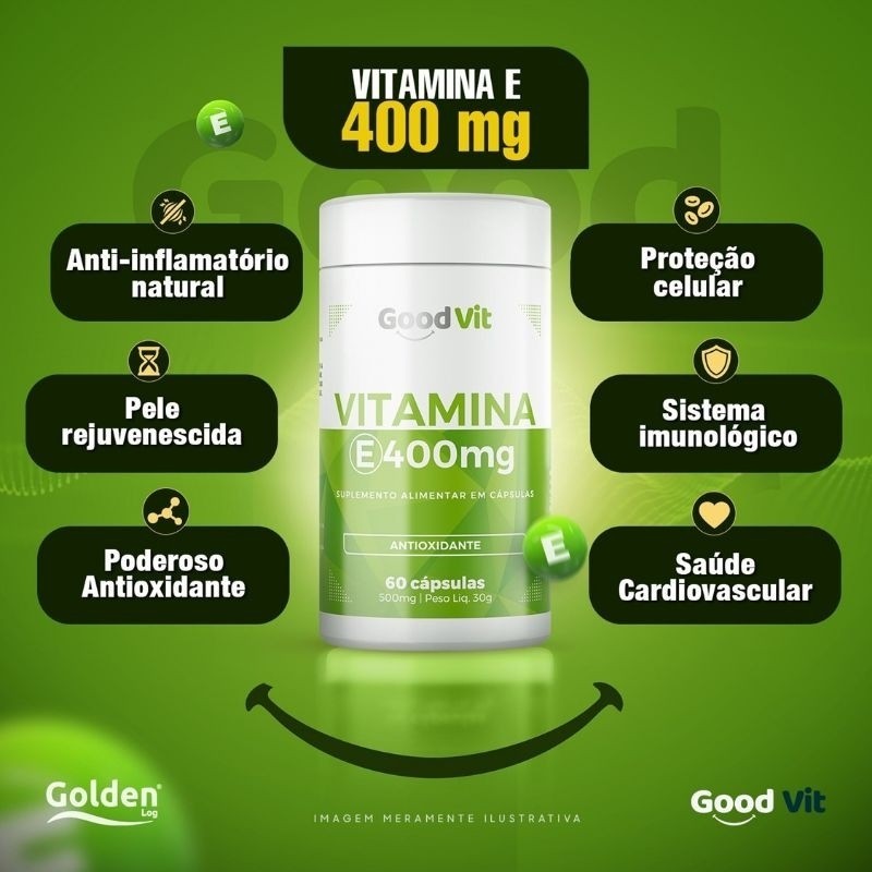 Vitamina E 400mg C/60 Cápsulas Good Vit | Shopee Brasil