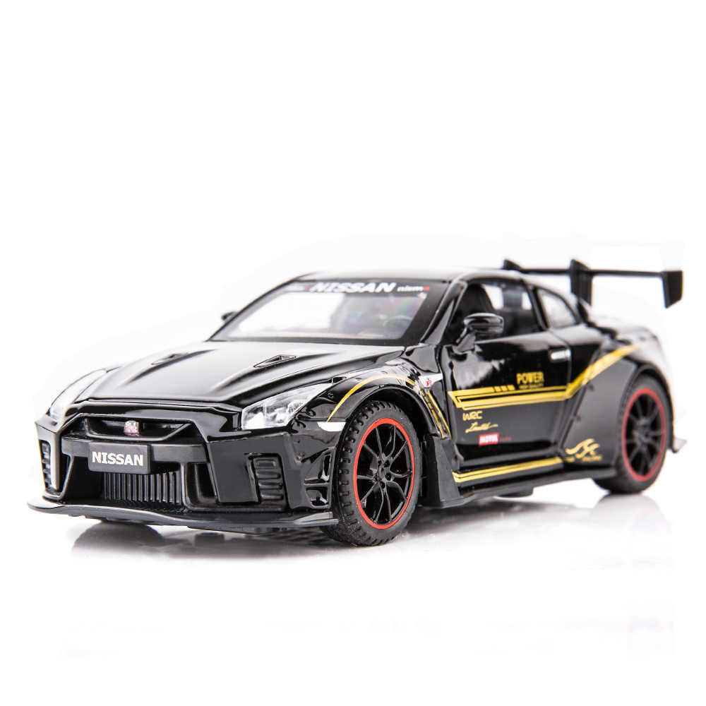 Jiaye 132 God of War GTR R35 Modelo de Carro em Liga com Som e Luz Brinquedo Carro Esportivo Som ...