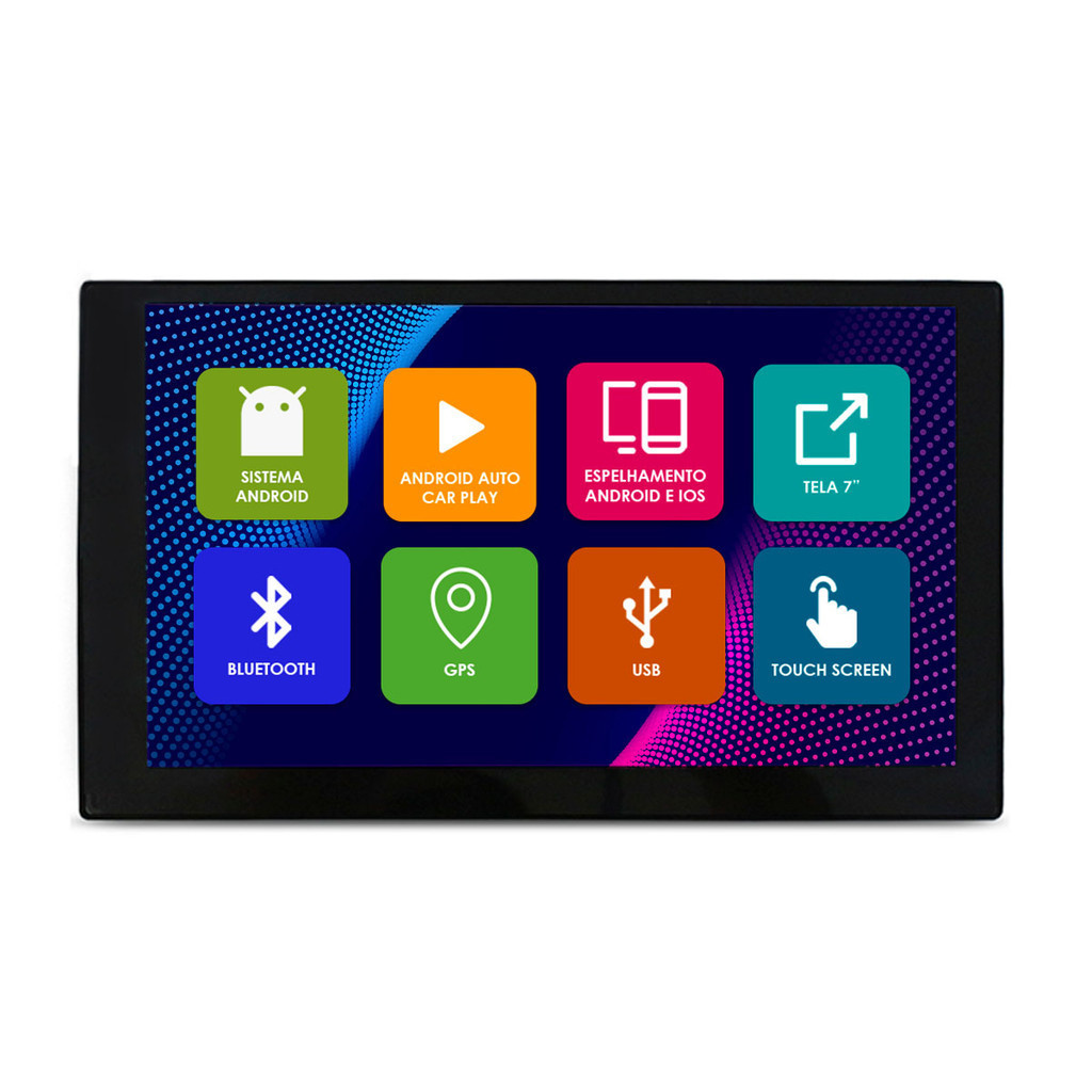 Central Multimidia 2 Din 7 Pol E-Tech Premium+ Sistema Android 2Gb Ram ...