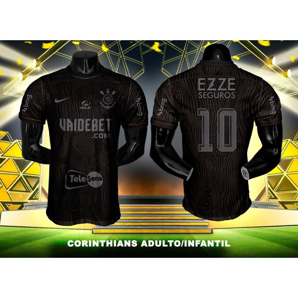 NOVIDADE!!!! Camisa Camiseta NOVA do CORINTHIANS Full Black 2024 +PREÇO ...