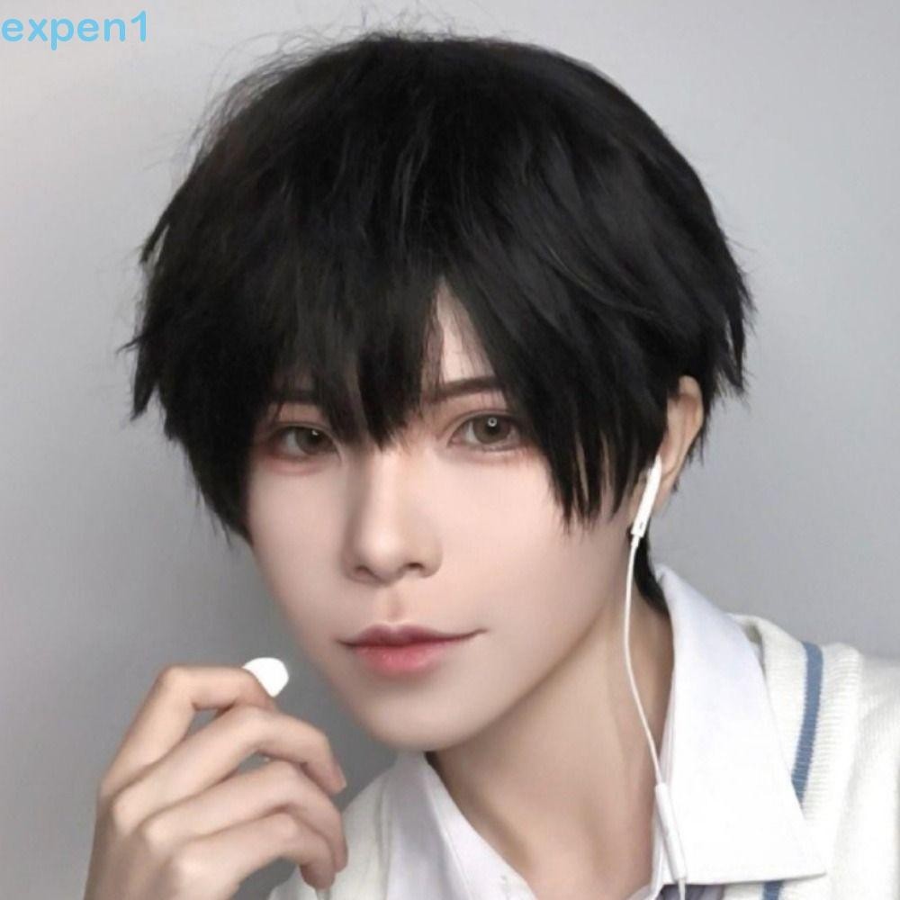 EXPEN Perucas Curtas E Retas , Fantasia De Cosplay Em Camadas ...