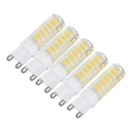 Kit C/5 Lâmpadas Halopim G9 Led 5w Para Lustres E Arandelas Branco quente Branco frio BIVOLT ...