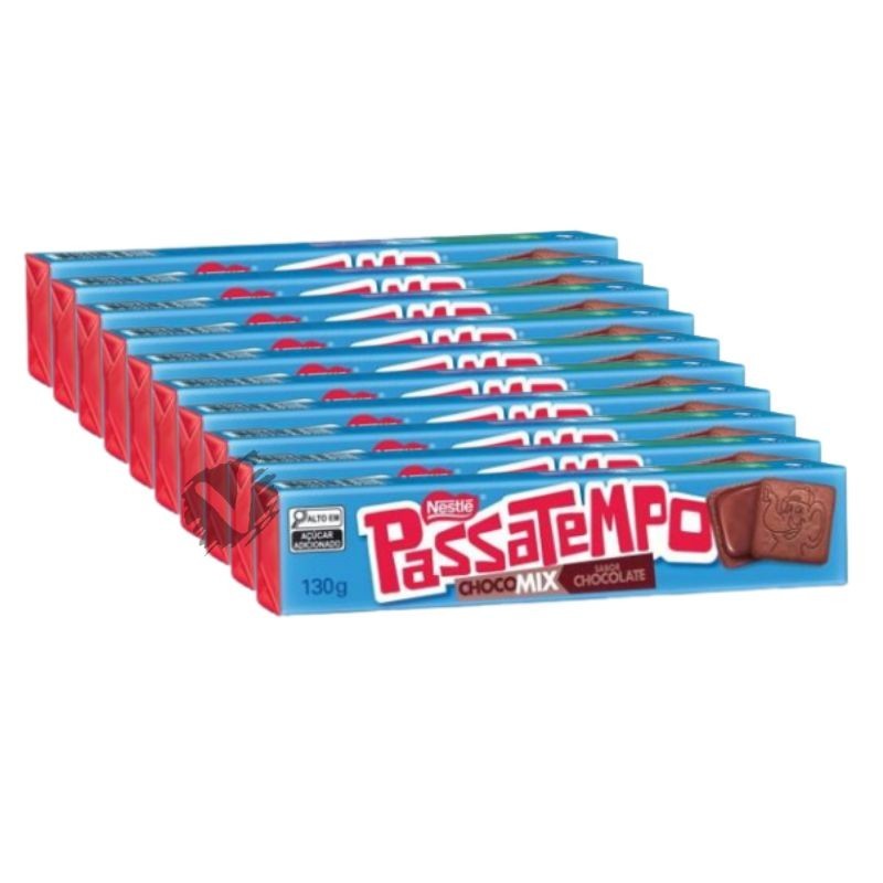 Kit 10 Biscoitos Recheado Passatempo Chocomix 130g Nestle | Shopee Brasil