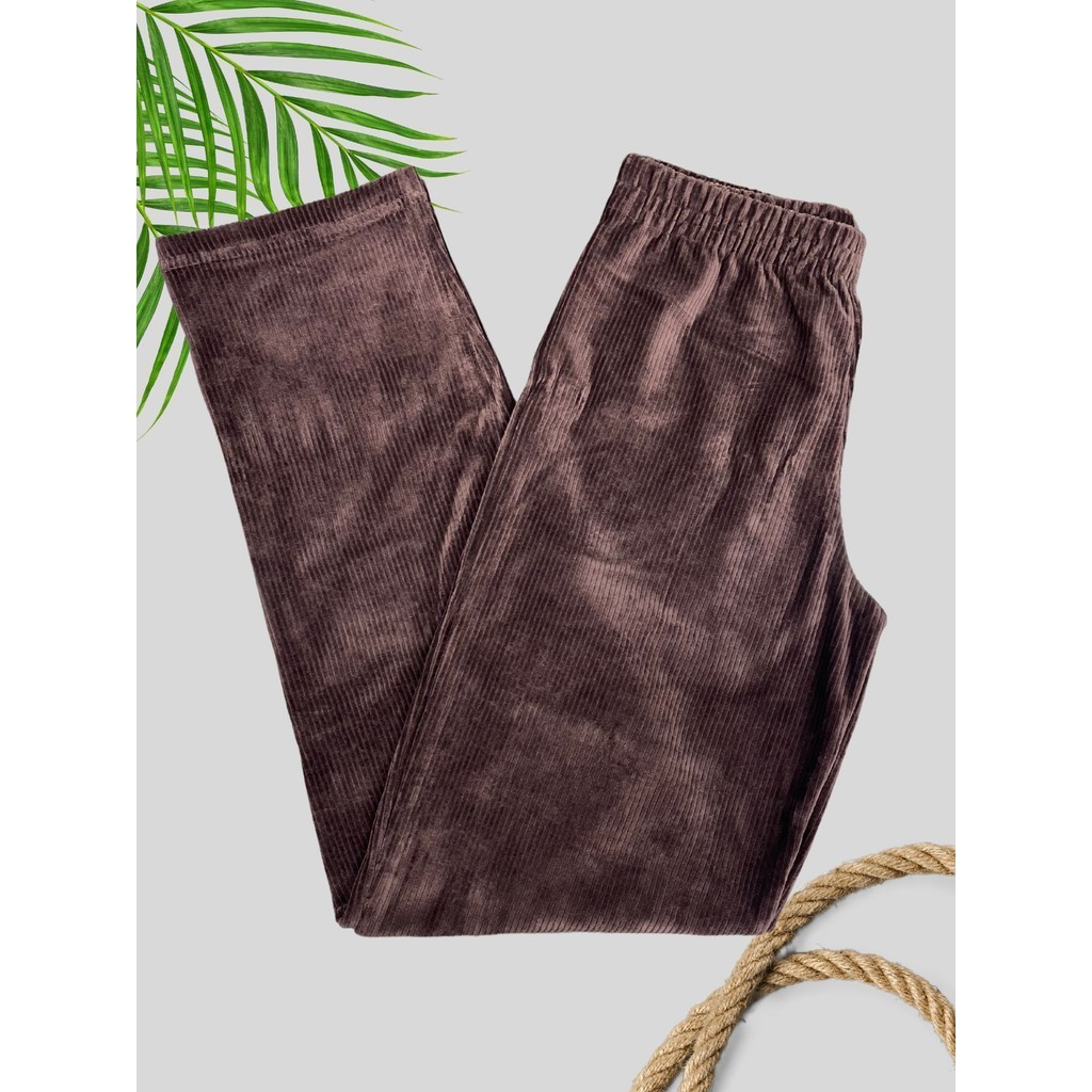Calça de Veludo Cotelê Feminina Plus Size Tamanho Grande | Shopee Brasil