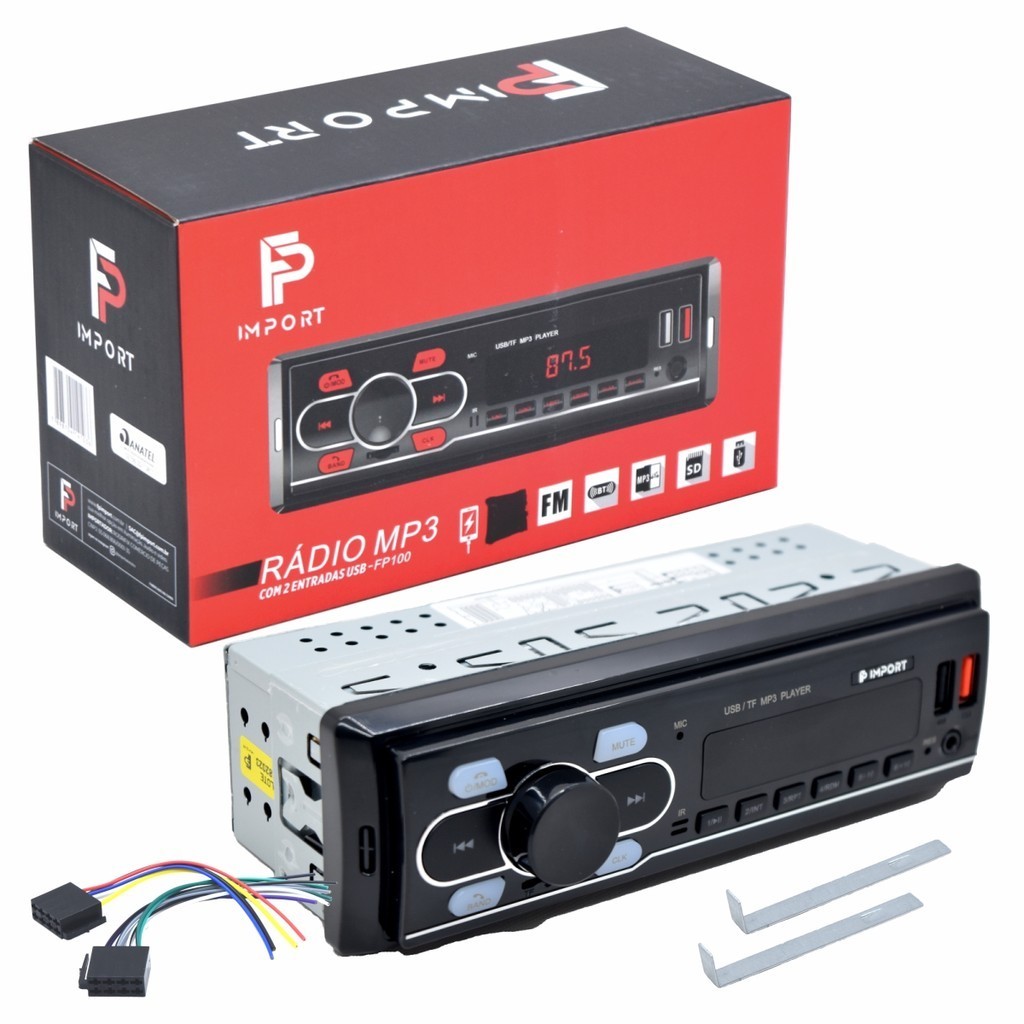 Rádio MP3 Bluetooth 2 USB 4 Saídas RCA FP100 ONIX | Shopee Brasil
