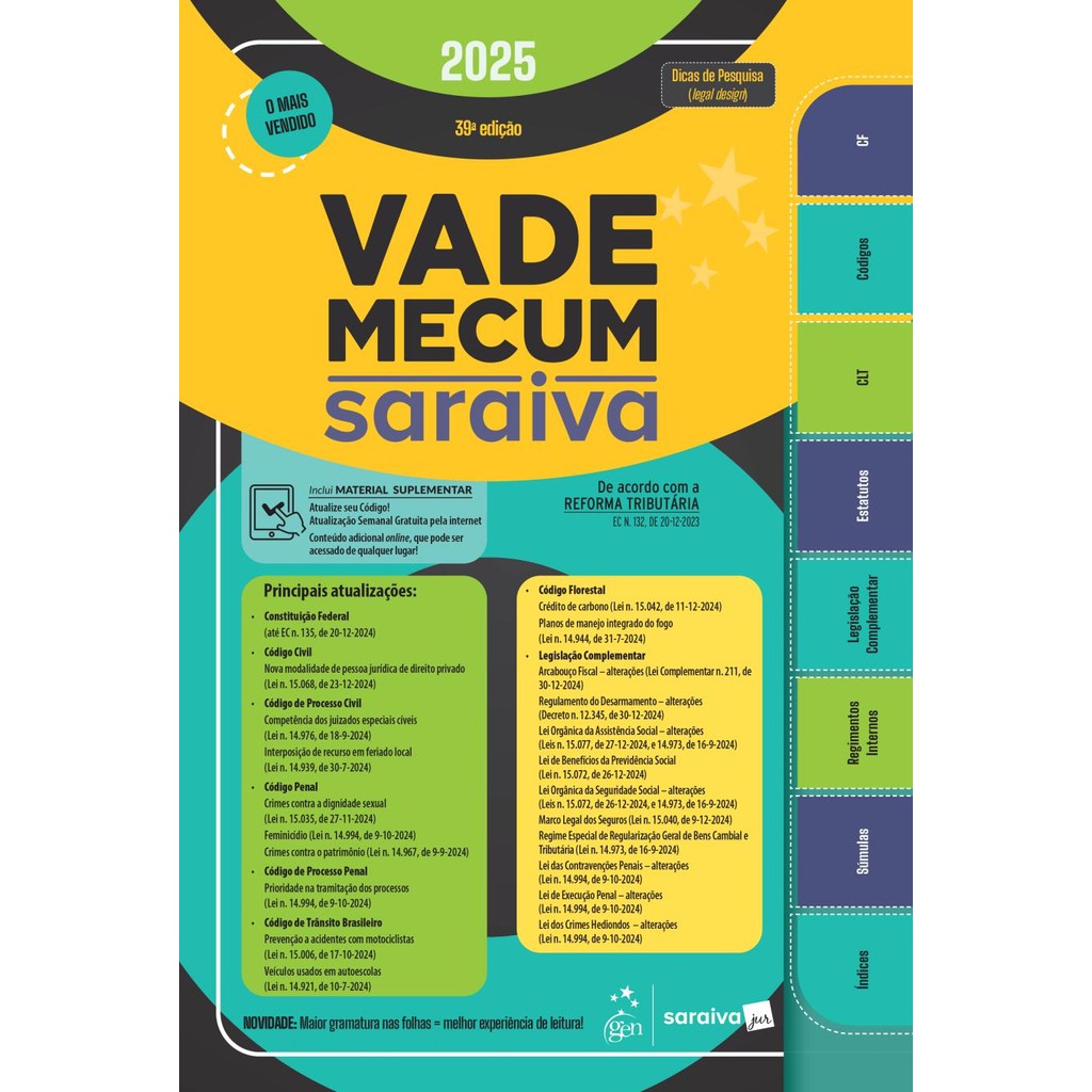 Vade Mecum Saraiva Tradicional - 39ª Edição 2025 | Shopee Brasil