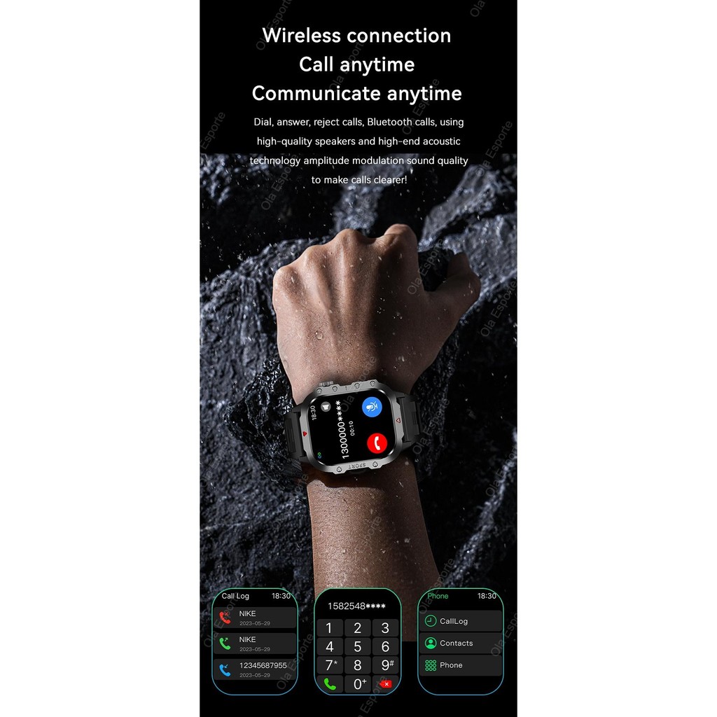 2025 Robusto Militar GPS Smartwatch Masculino Para Android IOS Fitness ...