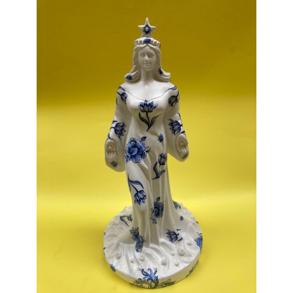 Imagem orixá Iemanjá Estrela 34 cm em gesso com resina decupada ...