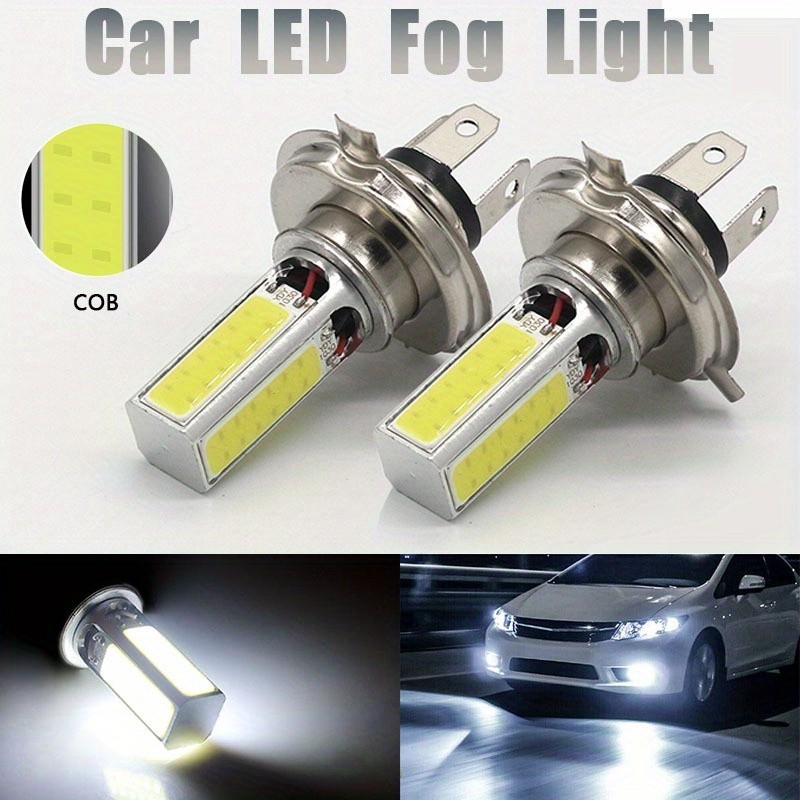 2pcs Lâmpada De Nevoeiro LED Para Carro COB 4 Lados H4 High Low Beam H7 H11 Lâmpadas H8 H9 9005 ...