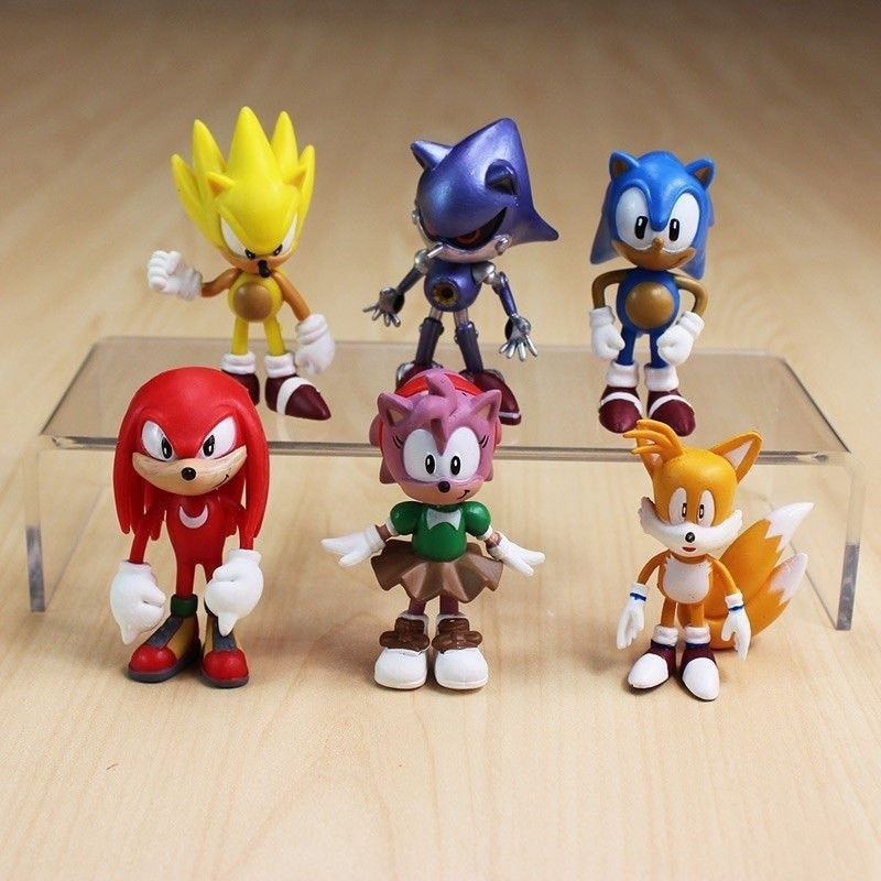 6 pcs/set Sonic the Hedgehog - Coleção - Metal Sonic Super Sonic Tails ...