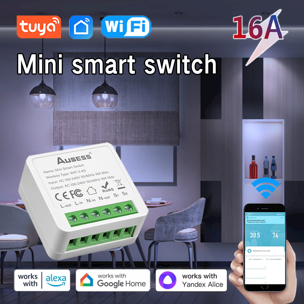 Tuya Wifi MINI Smart Switch 2 Way Control 16A Home Automation Sensor ...