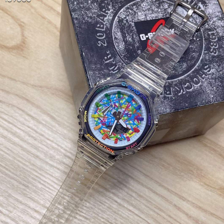 Relógio Japonês Ga-2100 Graffiti Jelly Transparente Esportivo À Prova D ...