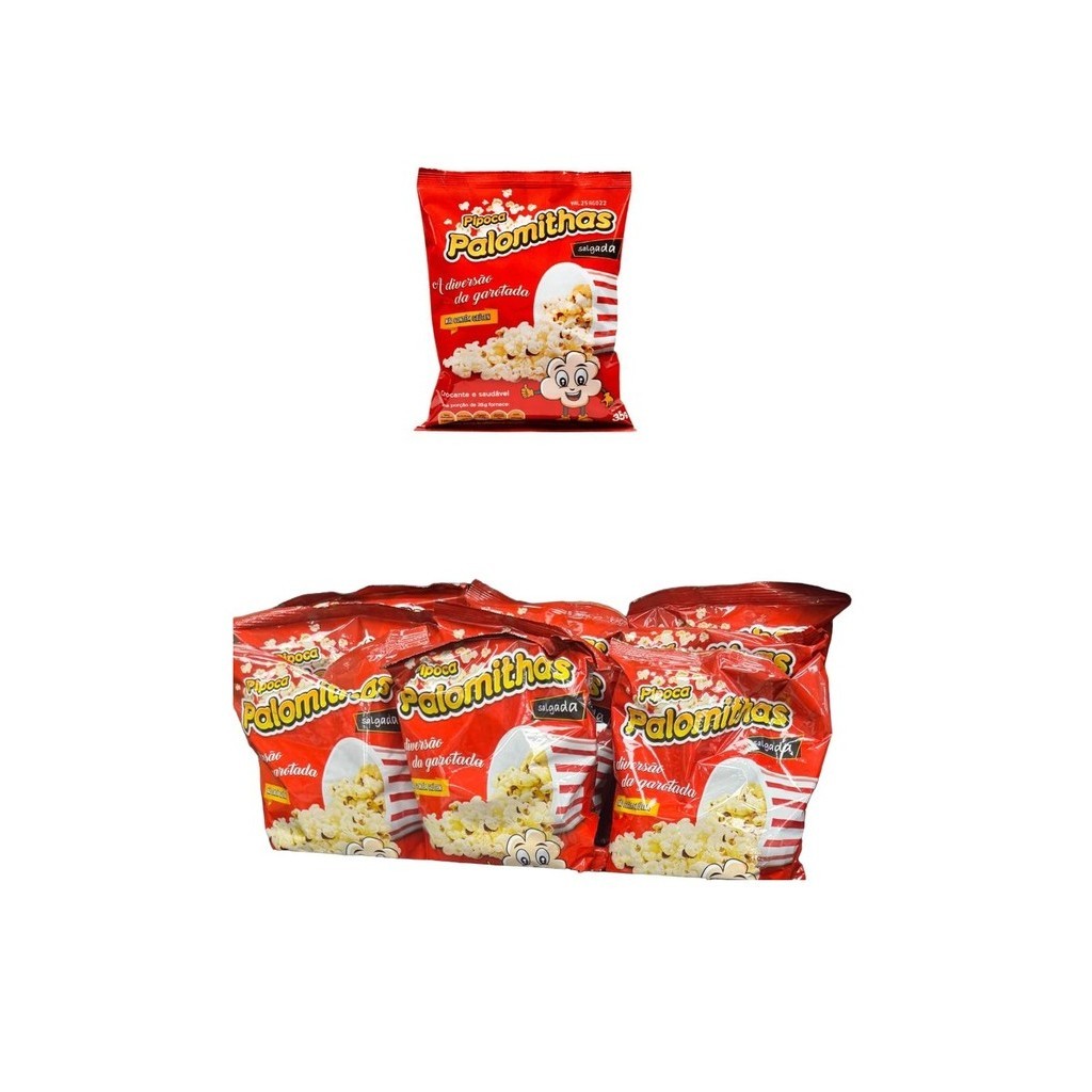 Kit 5un Pipoca Pronta Salgada Palomithas 35 gramas | Shopee Brasil