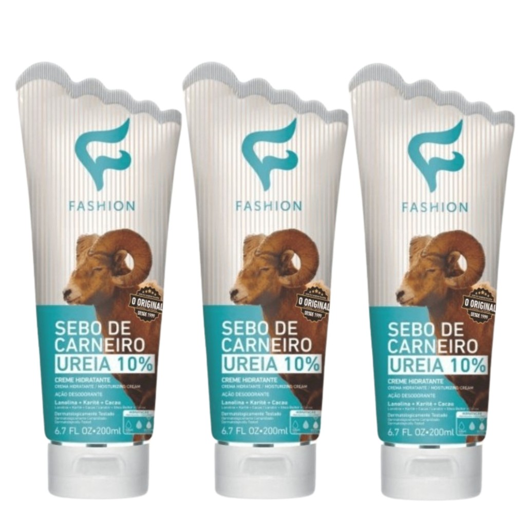 Kit 3 Sebo De Carneiro Ureia 10% Hidratante 200Ml - Fashion | Shopee Brasil