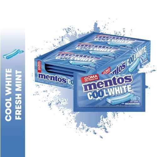 Chicle Mentos Cool White Menta Fresca Caixa Com 15 Unidades | Shopee Brasil