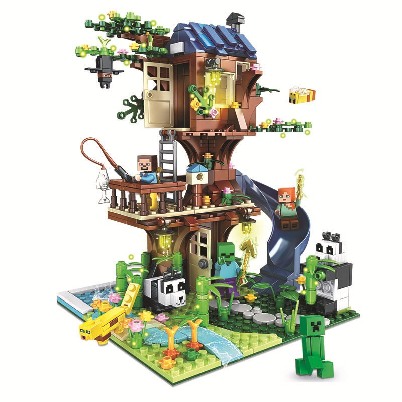 Lego Minecraft Tree House 706pcs Building Block Pequenas Partículas ...