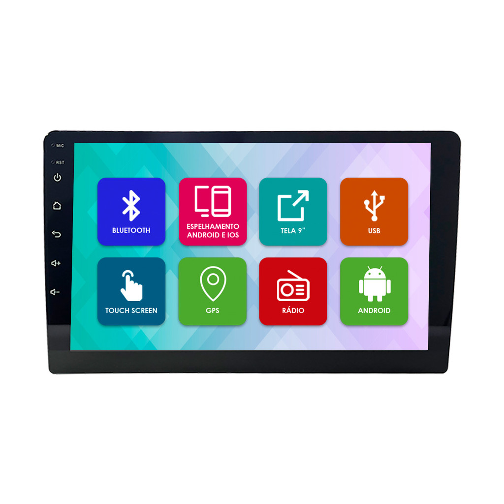 Central Multimidia 9 Pol Android 2Gb Ram 32Gb Flash Quad-Core H-Tech HT-9210CA 2 Din Gps Wifi ...