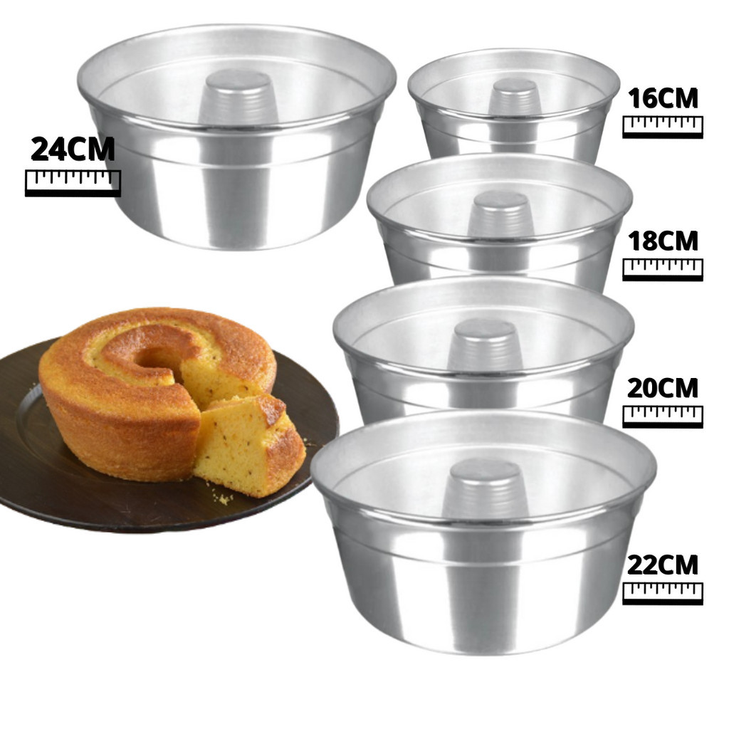 Forma de Bolo 16,18,20,22 e 24cm Com Furo Central Ideal Para Bolos ...